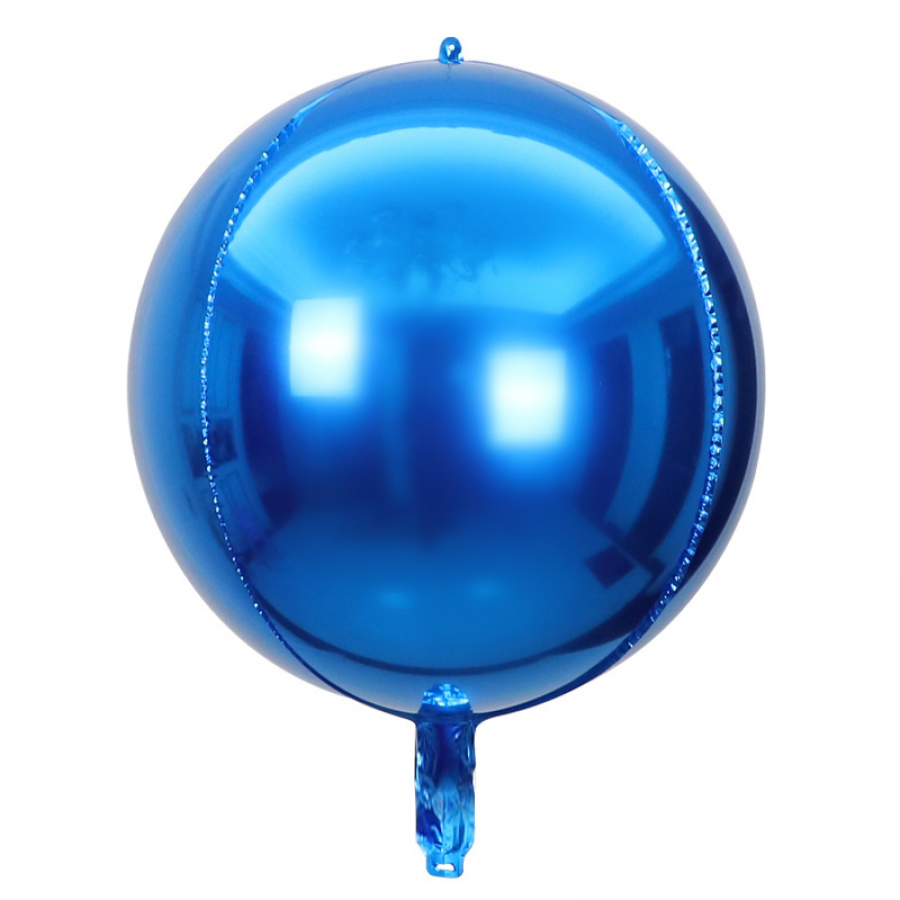 15" Blue Sphere shaped Mylar balloon